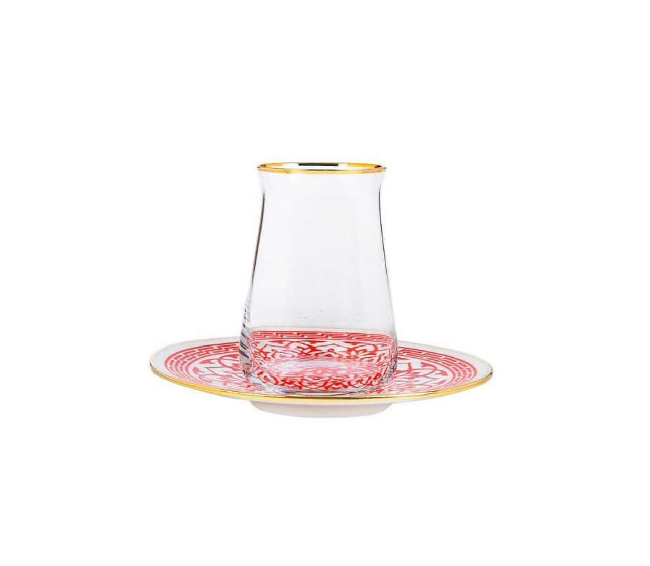 Karaca Ocha Red Tea Set 12 Pieces - Elegant Glassware